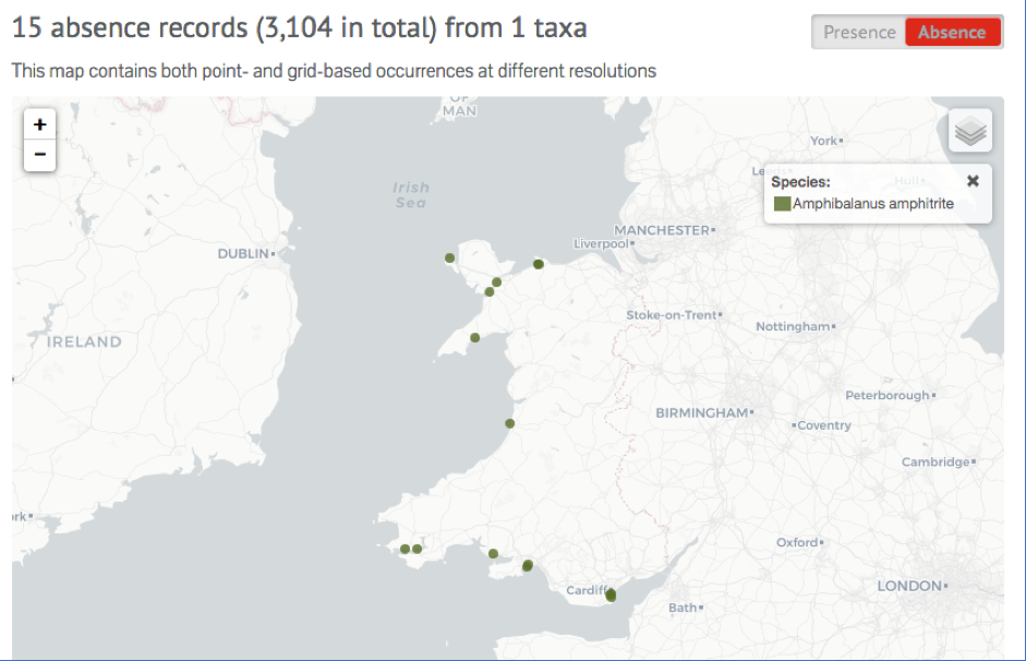 14. How to view absence records on the map - NBN Documentation