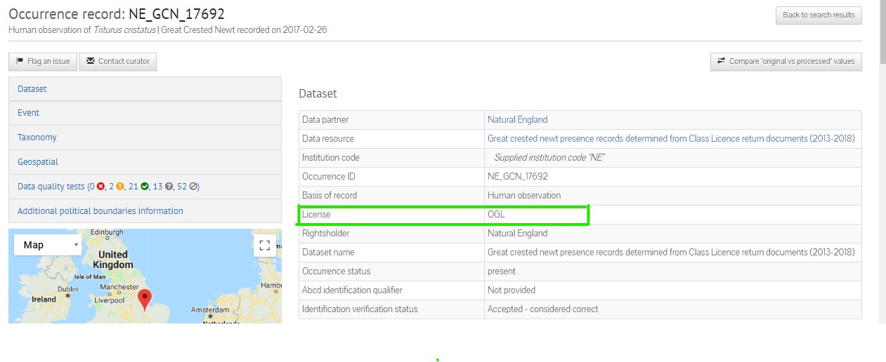 Licences - what they are and how to filter records by licence type - NBN Documentation