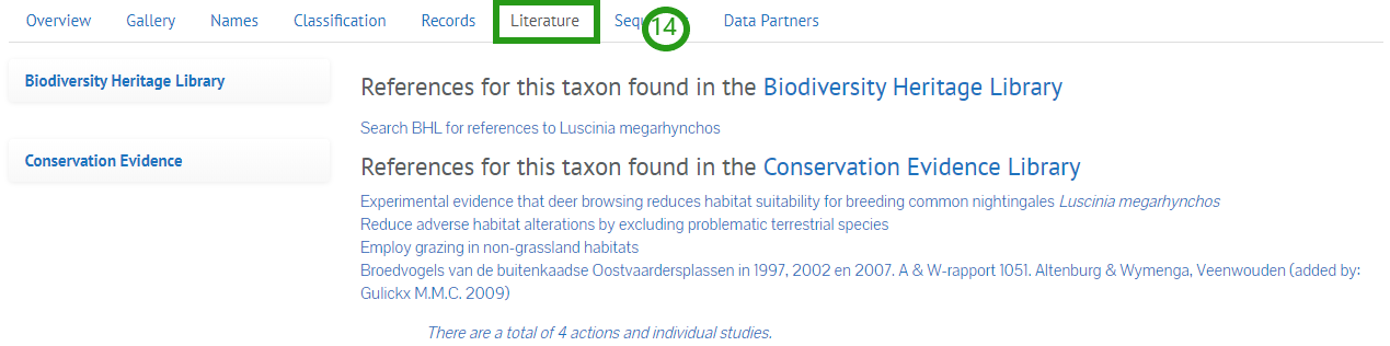 Finding basic species information - NBN Documentation