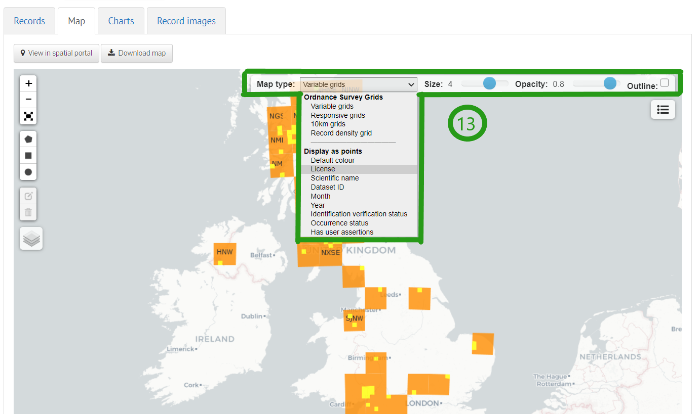 Viewing species information on a map - NBN Documentation